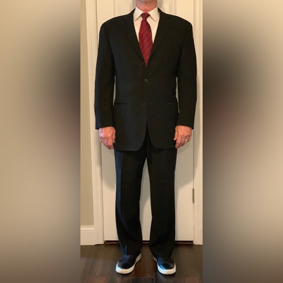 Bachrach | Suits & Blazers | Mens Black 2pc Textured Suit Size 42r ...